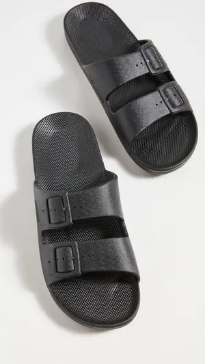 Freedom Moses Two Band Slides - Black