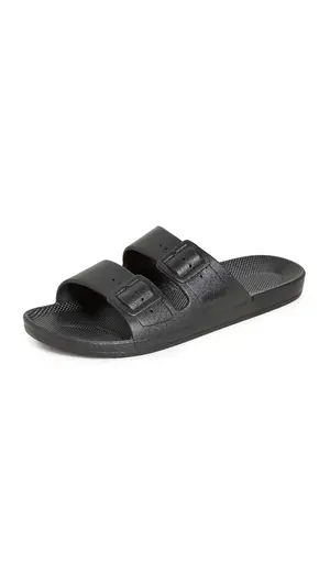 Freedom Moses Two Band Slides - Black