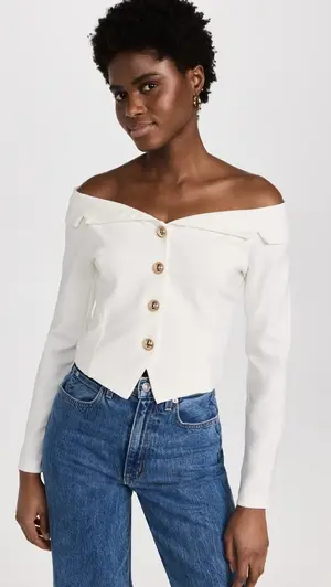 Endless Rose Stretched Off-shoulder Blazer Top
