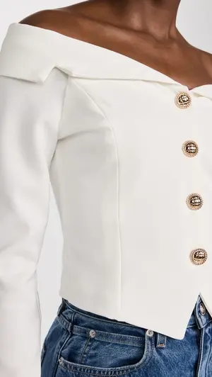Endless Rose Stretched Off-shoulder Blazer Top