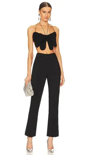 FLEUR DU MAL Tailored Crystal Cutout Pant