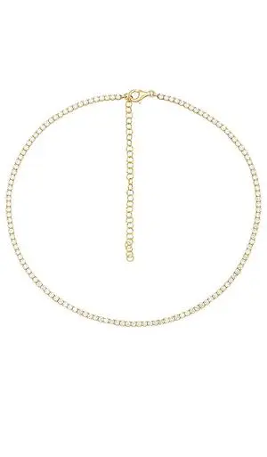 ADINA EDEN Thin Tennis Choker - Gold