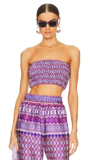 Misa Roksana Bandeau In Purple - Violet Geo