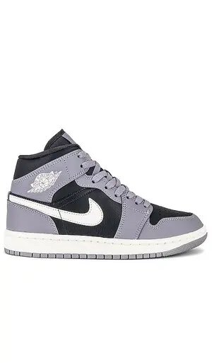 JORDAN Jordan Air Jordan 1 Mid Sneaker In Grey.  Cement Grey & Sail Anthracite