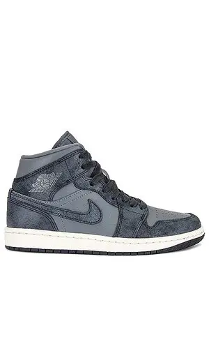 JORDAN Jordan Air Jordan 1 Mid Sneaker In Grey.  Smoke Grey  Off Noir  & Sail