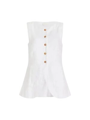 Posse Exclusive Emma Linen Vest - Ivory