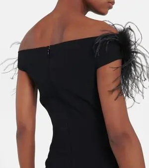 Giuseppe Di Morabito Feather-trimmed Mini Dress