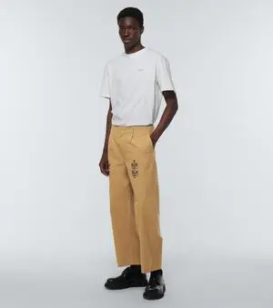 ADISH Qrunful Embroidered Cotton Ripstop Pants - Beige
