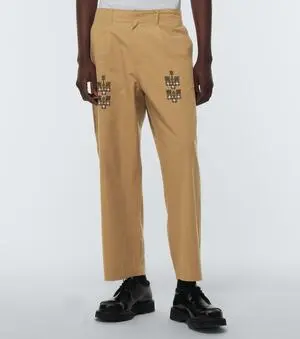 ADISH Qrunful Embroidered Cotton Ripstop Pants - Beige