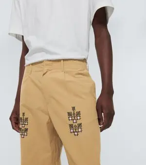 ADISH Qrunful Embroidered Cotton Ripstop Pants - Beige
