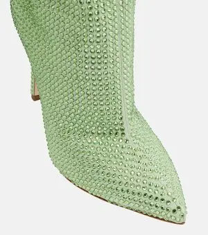 Paris Texas Holly Embellished Leather Knee-high Boots - Green