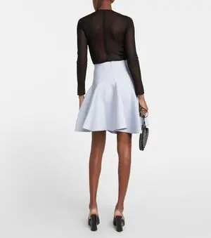 Alaïa Ribbed-knit Miniskirt - Blue