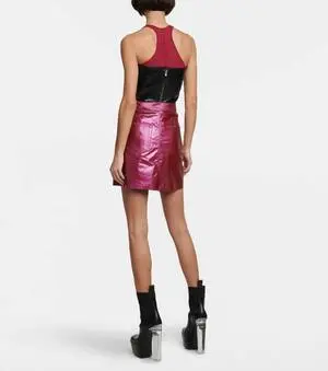 Rick Owens Coated Denim Miniskirt