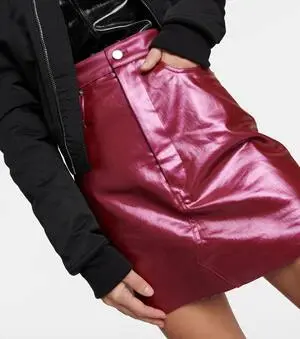 Rick Owens Coated Denim Miniskirt