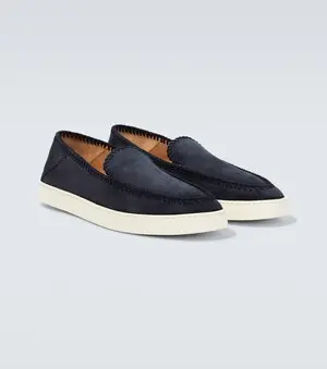 Giorgio Armani Galleria 3 Suede Loafers - Blue