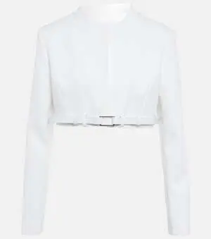 Coperni Trompe L'oeil Cropped Jacket - White