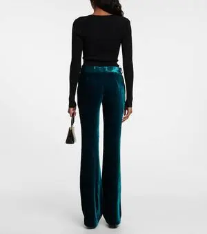 PETAR PETROV Gomez Low-rise Slim Velvet Pants