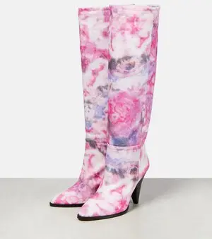 Isabel Marant Étoile Ririo Printed Leather Knee-high Boots - Multicoloured