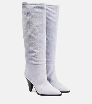 Isabel Marant Étoile Ririo Knee-high Denim Boots - Purple