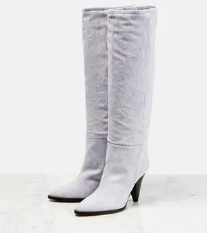 Isabel Marant Étoile Ririo Knee-high Denim Boots - Purple