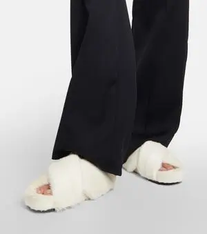 JIL SANDER Shearling Sandals - White