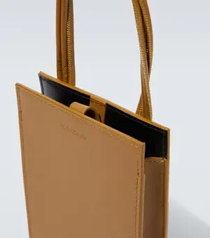 JIL SANDER Embossed Leather Phone Pouch - Orange