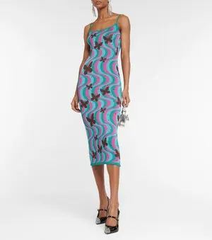 Alessandra Rich Jacquard Midi Dress