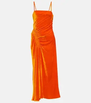 Orange Ruched Dresses