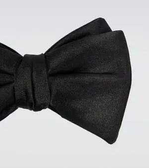 Thom Sweeney Silk Bow Tie - Black