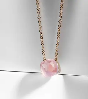Pomellato Nudo 18kt Rose Gold And White Gold Necklace With Rose Quartz - Pink