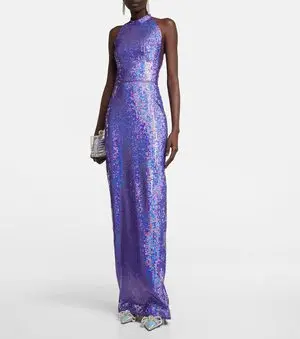 RASARIO Sequin-embellished Gown