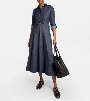 Gabriela Hearst Marley Denim Midi Dress