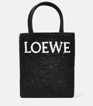 Loewe Standard A5 Leather-trimmed Raffia Tote Bag