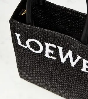 Loewe Standard A5 Leather-trimmed Raffia Tote Bag