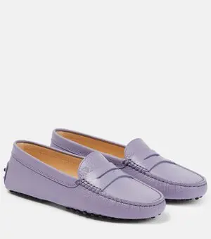 TOD'S Gommino Leather Loafers - Purple