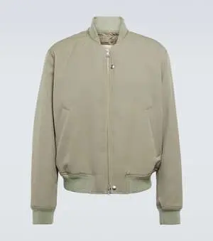 JIL SANDER Wool Gabardine Bomber Jacket - Grey