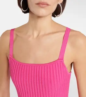 Giuseppe Di Morabito Rib-knit Feather-trimmed Dress