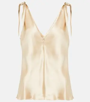 Gabriela Hearst Arrow Silk Top - Beige