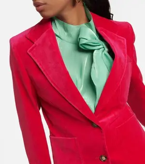 Victoria Beckham Single-breasted Velvet Blazer