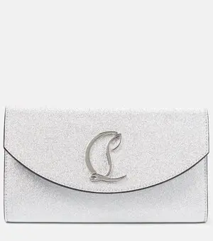 CHRISTIAN LOUBOUTIN Loubi54 Glitter Leather Clutch - Metallic