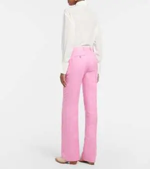 Etro Linen And Silk Straight-leg Pants