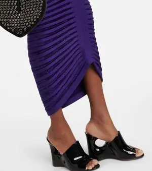Alaïa Ruched Midi Skirt