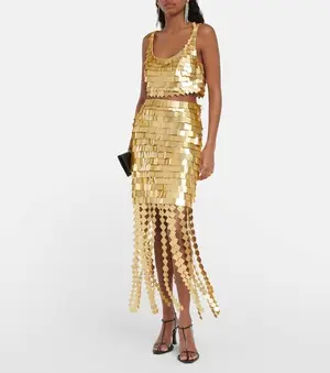 Simkhai Lucee Embellished Midi Skirt