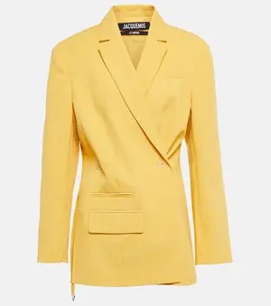 Jacquemus La Veste Tibau Linen-blend Blazer - Yellow