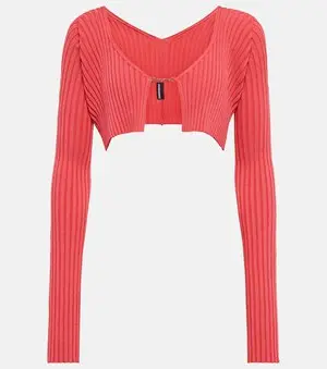 Jacquemus La Maille Pralu Cropped Cardigan - Pink