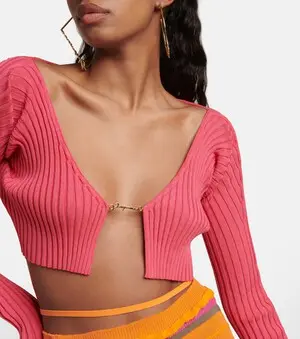Jacquemus La Maille Pralu Cropped Cardigan - Pink