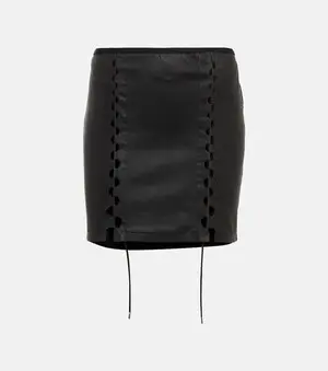 DION LEE Hinge-seam Leather Mini Skirt