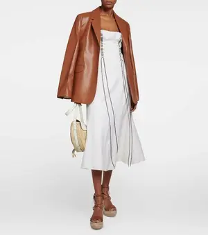 CHRISTIAN LOUBOUTIN Chocazeppa Leather Wedge Espadrilles - Brown