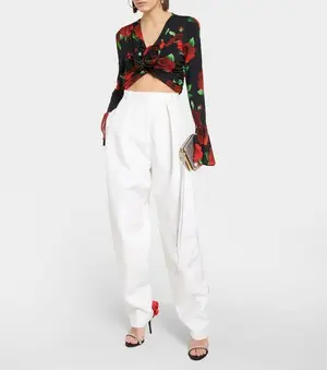 Magda Butrym Silk And Wool Tapered Trousers