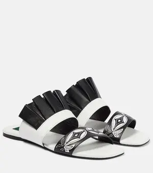 Emilio Pucci Embroidered Leather Sandals - Multicoloured